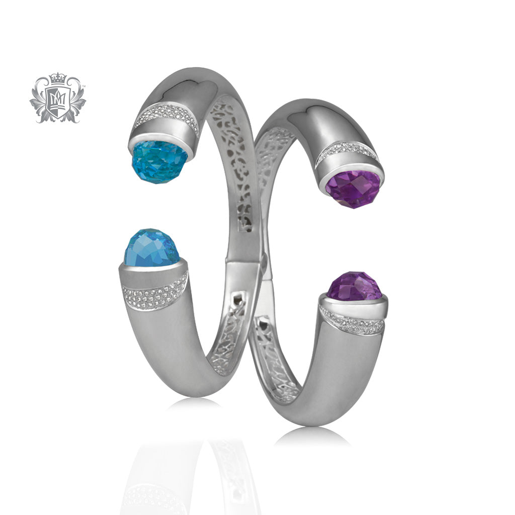 Checker Cut Bullet Bangle | Sterling Silver Bracelet – Metalsmiths Sterling