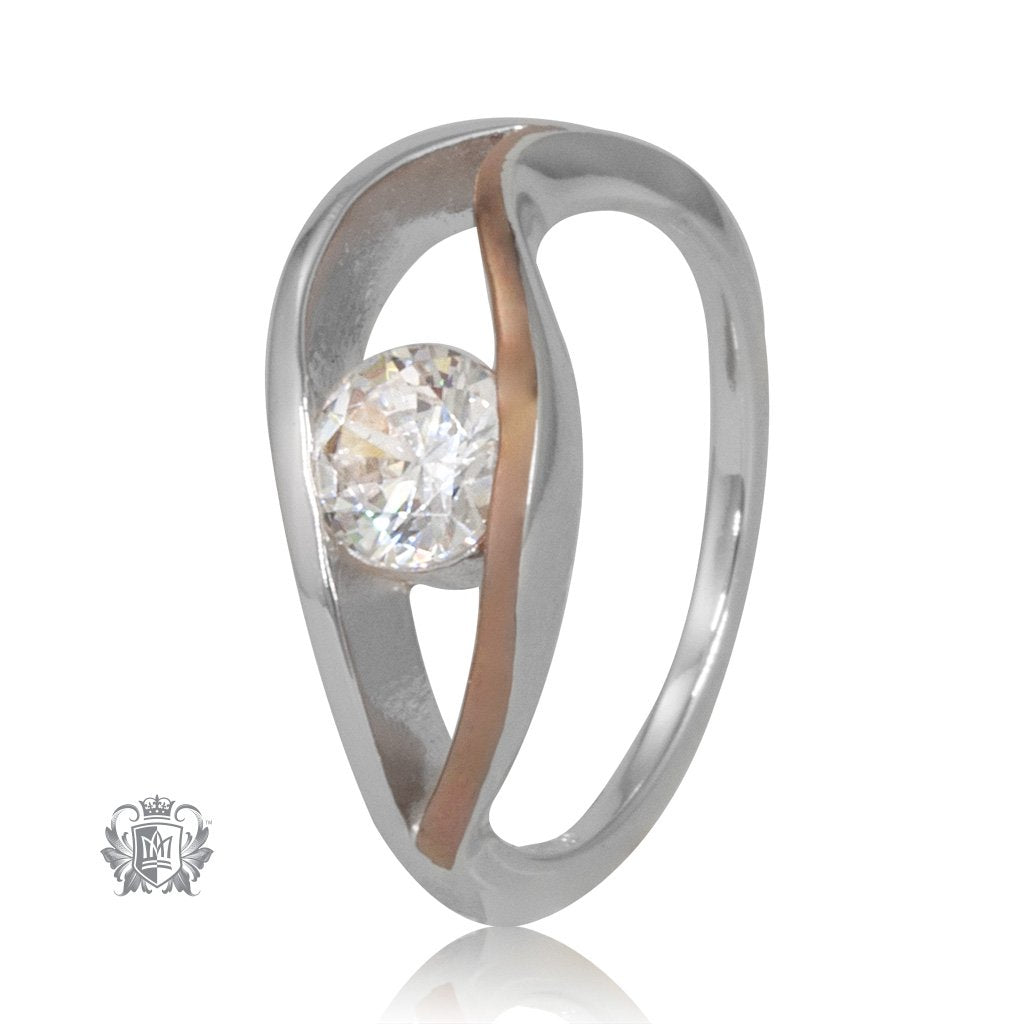 Rose Gold Dipped Wave Loop Cubic Ring – Metalsmiths Sterling