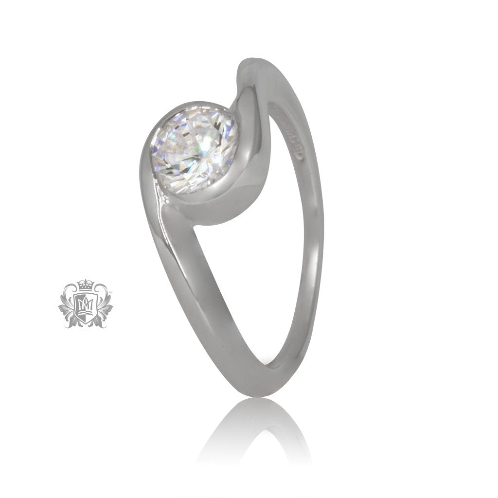 Modern Bypass Swirl Cubic Ring – Metalsmiths Sterling