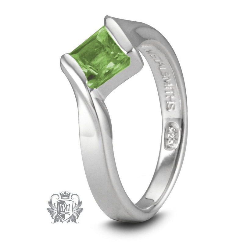 Offset Channel Ring | Sterling Silver Amethyst Gemstone – Metalsmiths ...